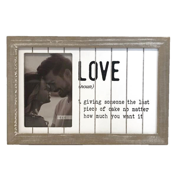 Distressed Wood LOVE Photo Frame | 5th Wood Anniversary Gift for ...